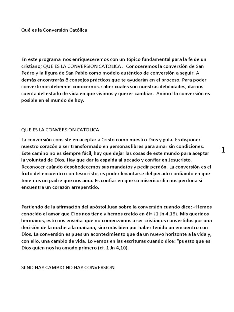 Conversión Católica | PDF