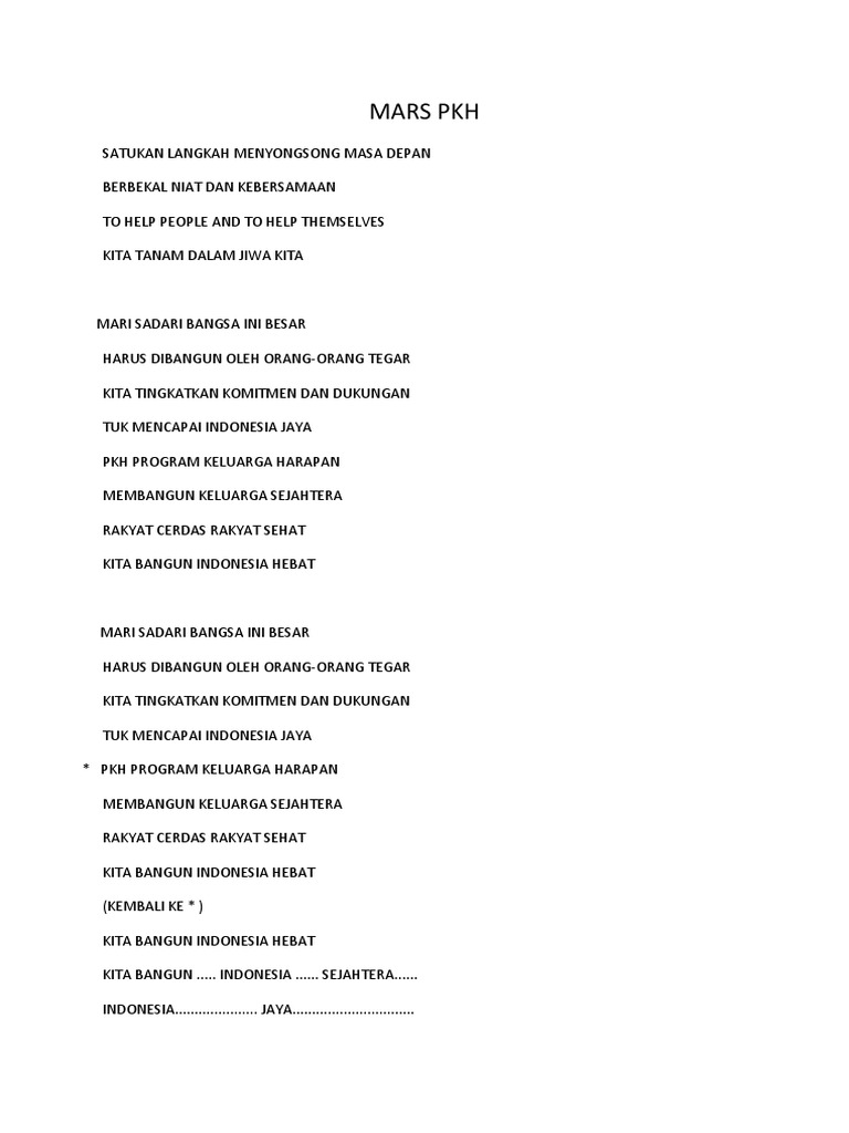 Teks Mars Dan Yel2 PKH | PDF