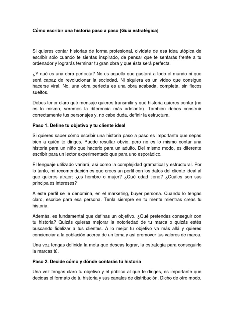 Cómo Escribir Una Historia | PDF