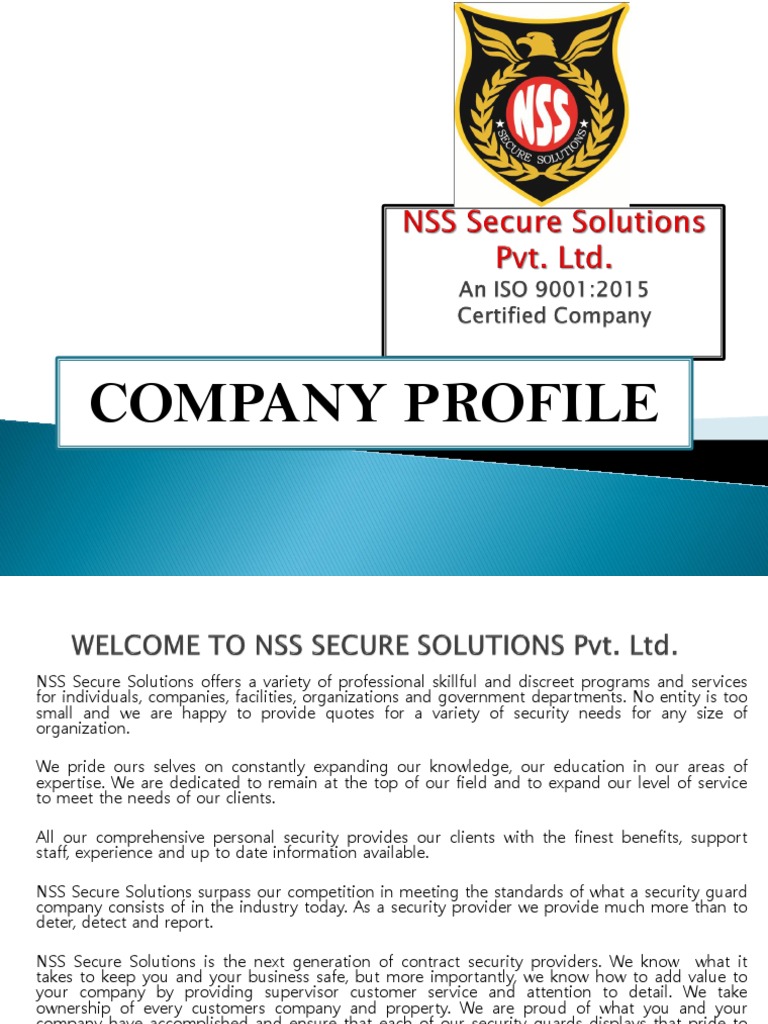 NSS Secure Solutions Company Profile | PDF | Business | Computers