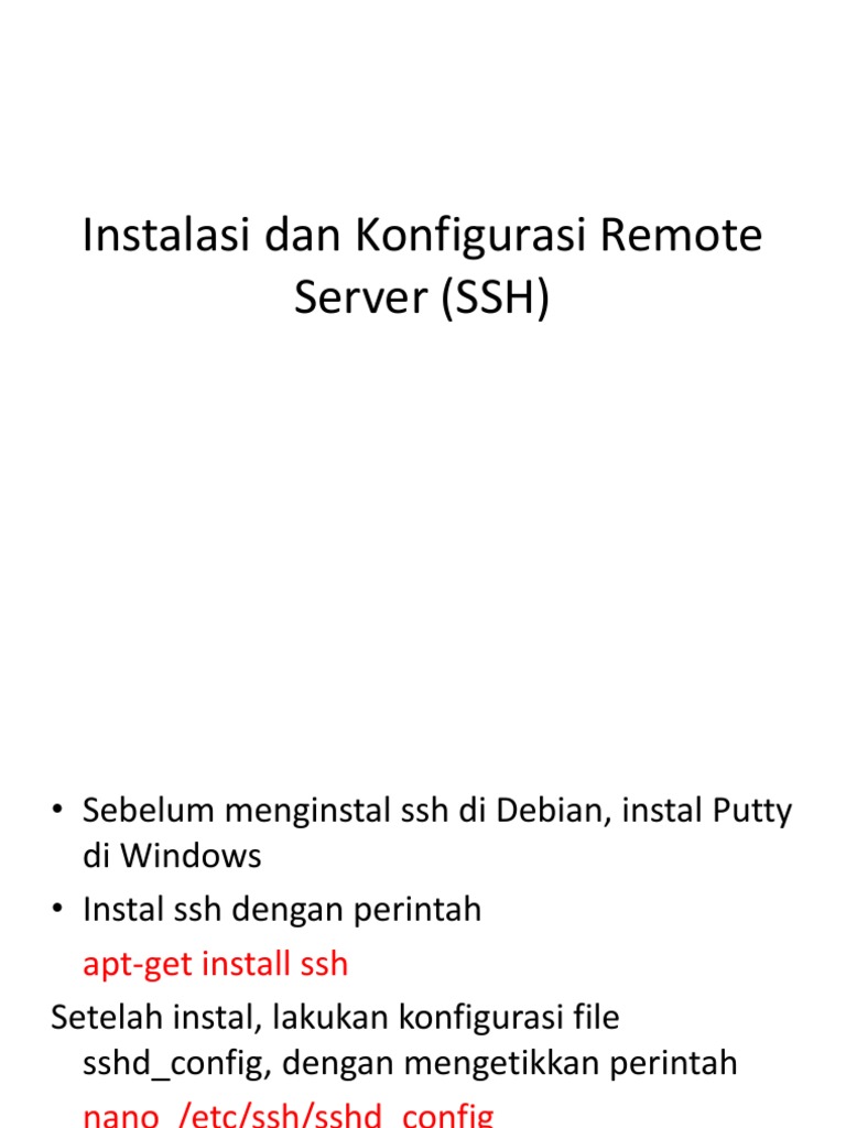 Instalasi Dan Konfigurasi Remote Server (SSH) | PDF