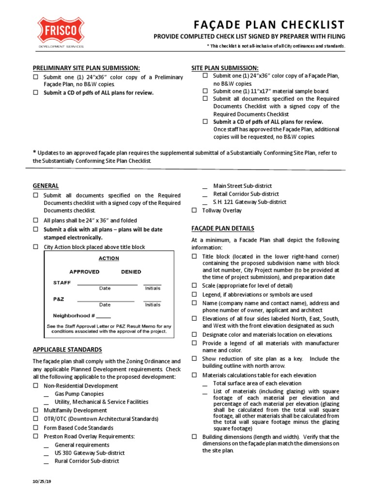 Checklist-Facade Plan (FACP) - 201911061147108342 | PDF