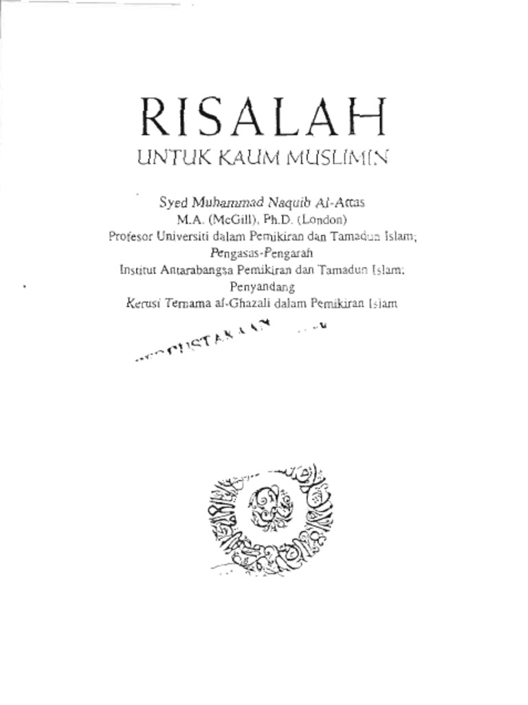 Prof Al-Attas, Risalah Untuk Kaum Muslimin PDF | PDF