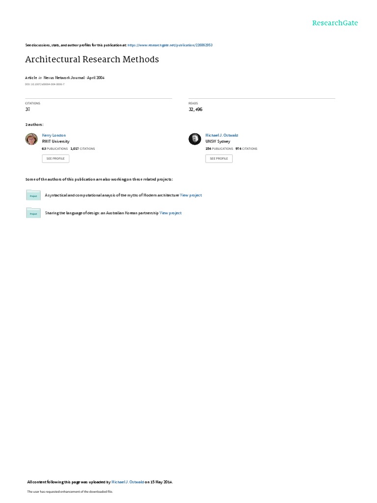 Architectural Research Methods PDF | PDF