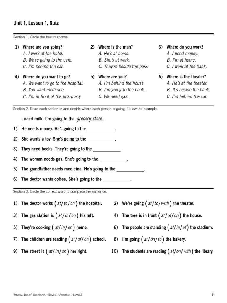 UNIT 1 LESSON 1 Quiz | PDF