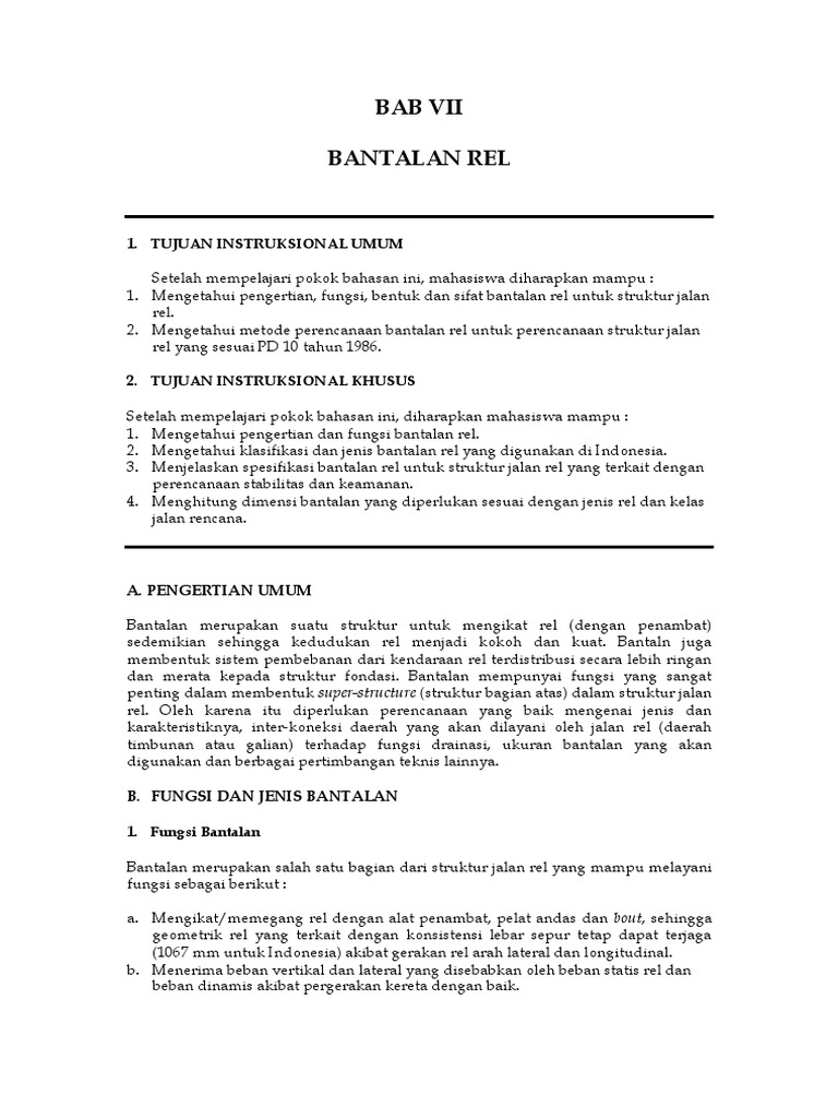Fungsi dan Jenis Bantalan Rel Kereta | PDF | Teknologi & Rekayasa
