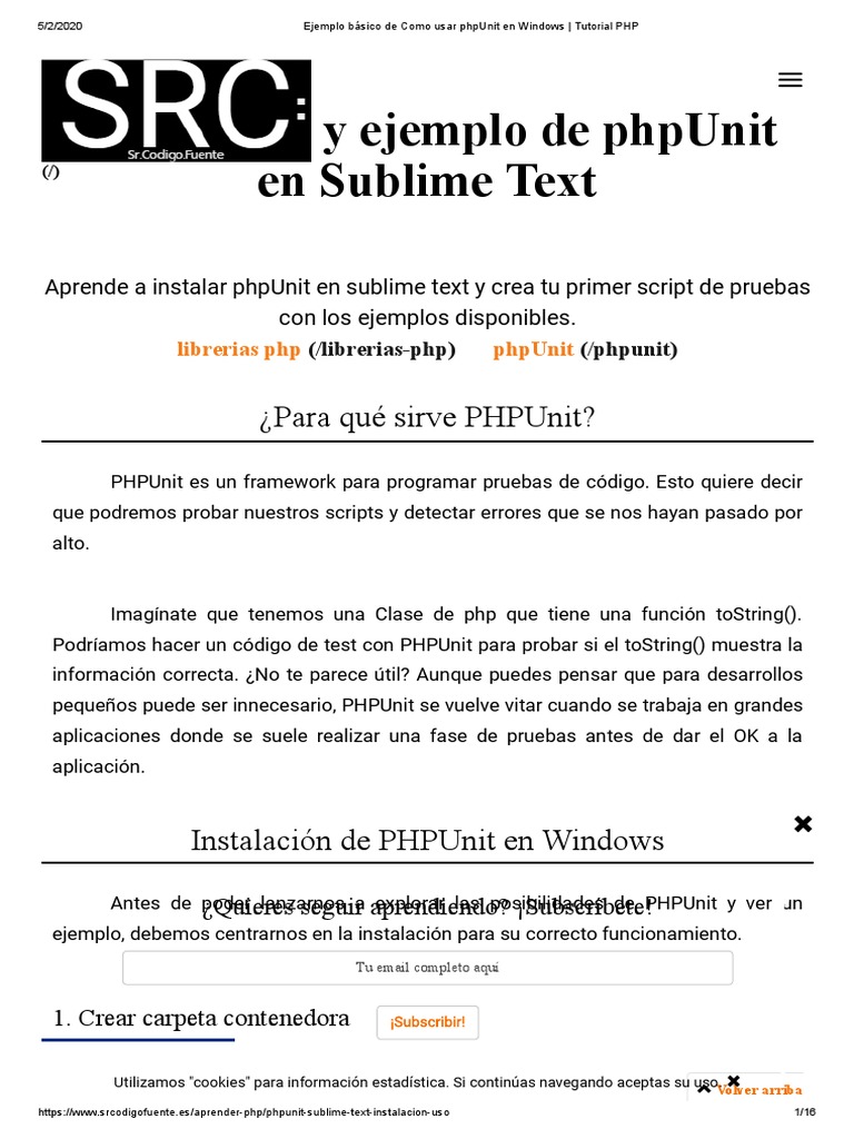 Ejemplo Básico de Como Usar Phpunit en Windows - Tutorial PHP | PDF