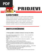 Pridjevi - Vježba Za 5 Razred Osnovne Škol | PDF