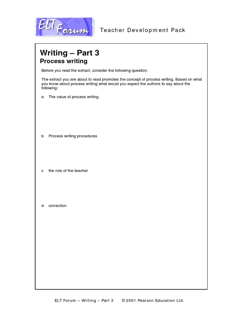 3 Process Writing | PDF | Foreign Language Studies
