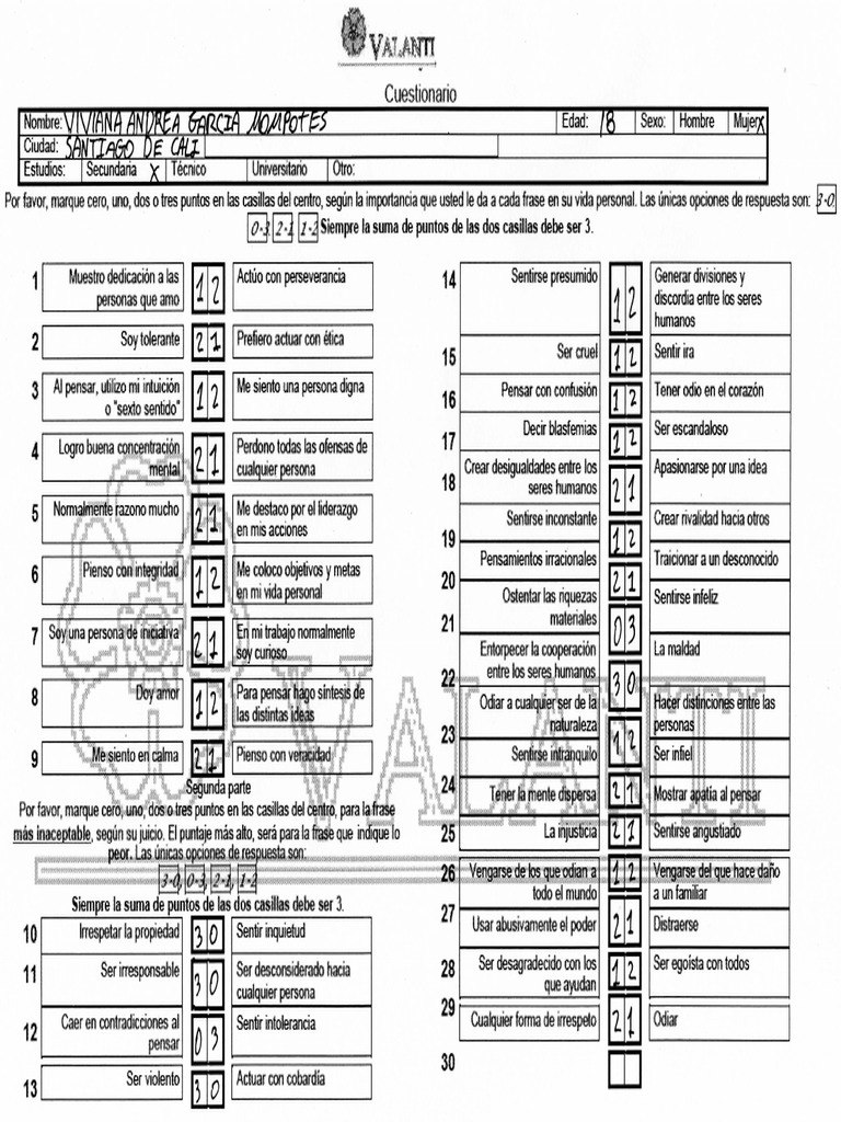 Prueba Valanti | PDF
