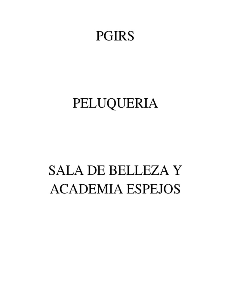 PGIRS Peluqueria Formato | PDF