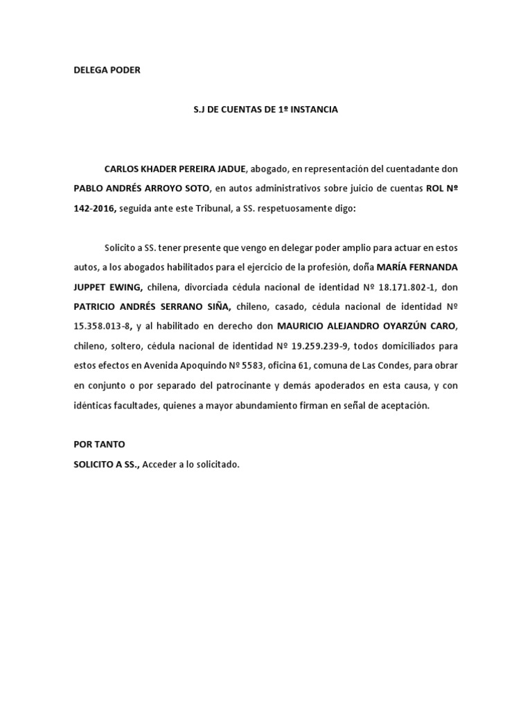 Delega Poder Mauro | PDF | Derecho