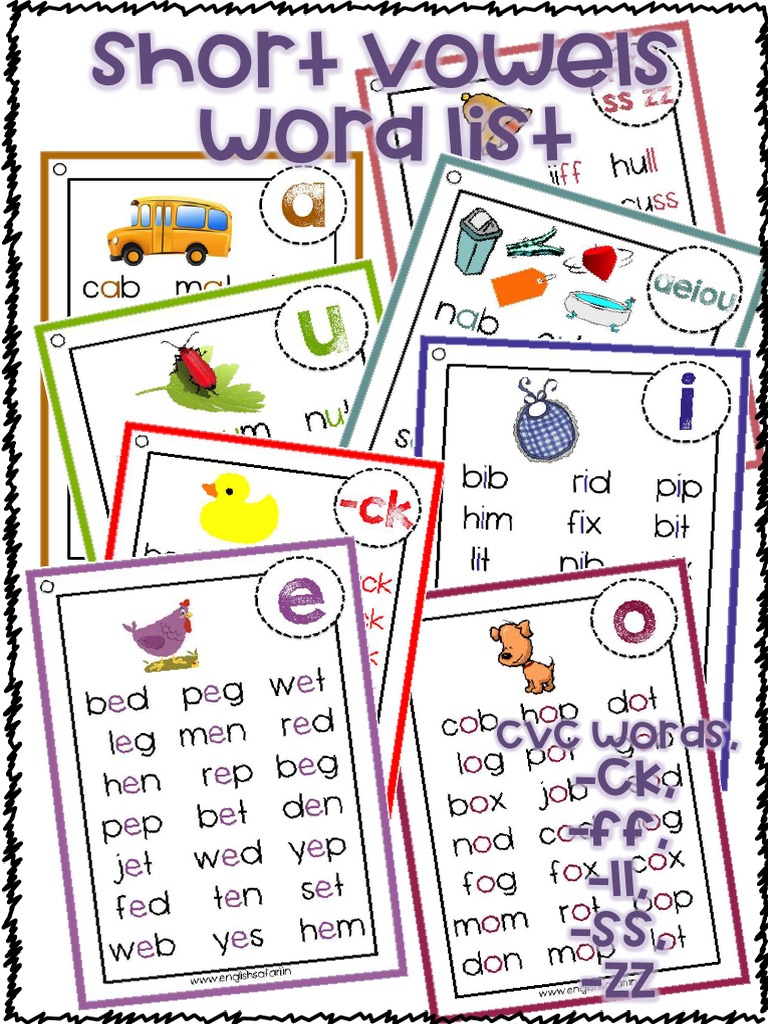 Short Vowel Sound Words List | PDF
