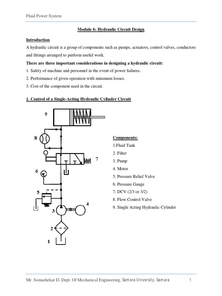 Hydraulic Circuit Design Overview | PDF