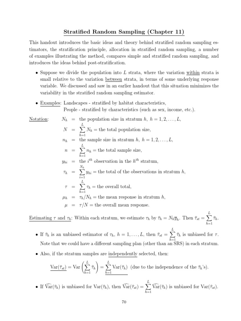 Stratified | PDF | Sample Size Determination | Stratified Sampling