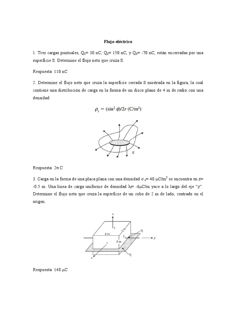 CG-Sem3-Ejercicios Resueltos de Flujo Eléctrico | PDF