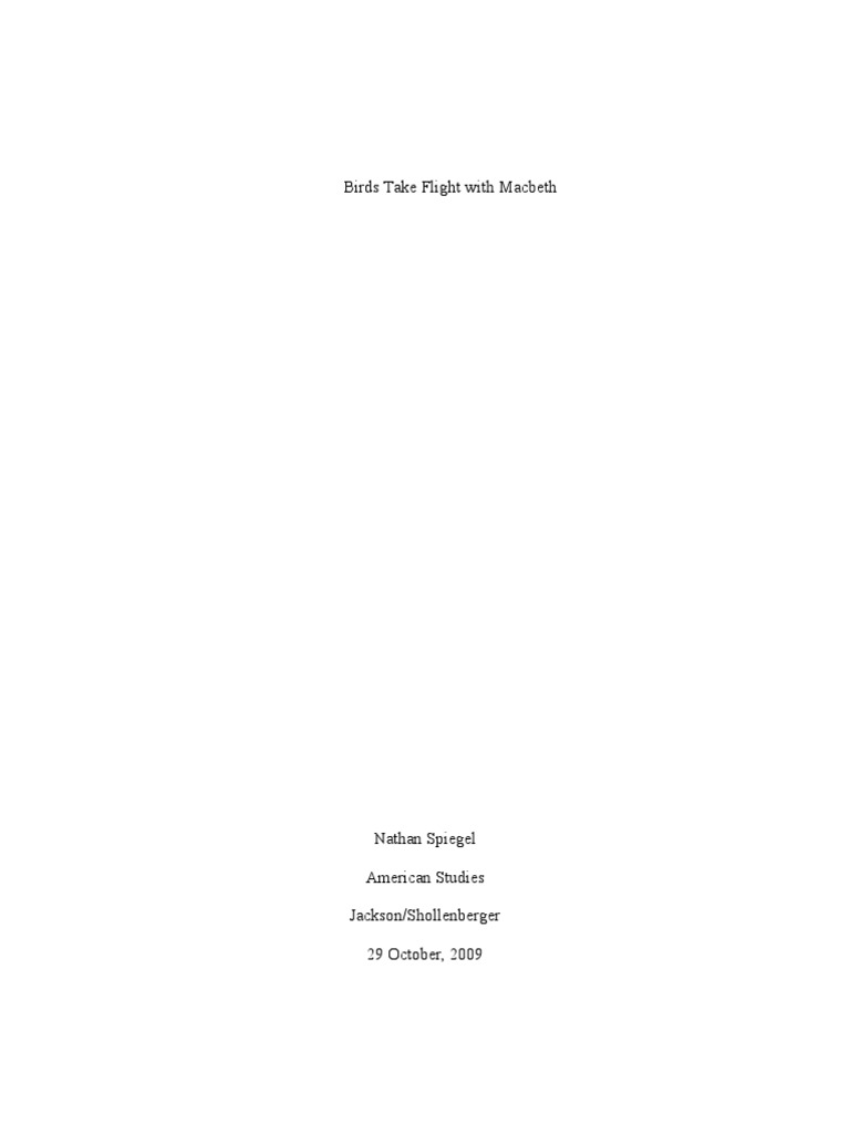 Birds Symbolism in Macbeth | PDF | Macbeth