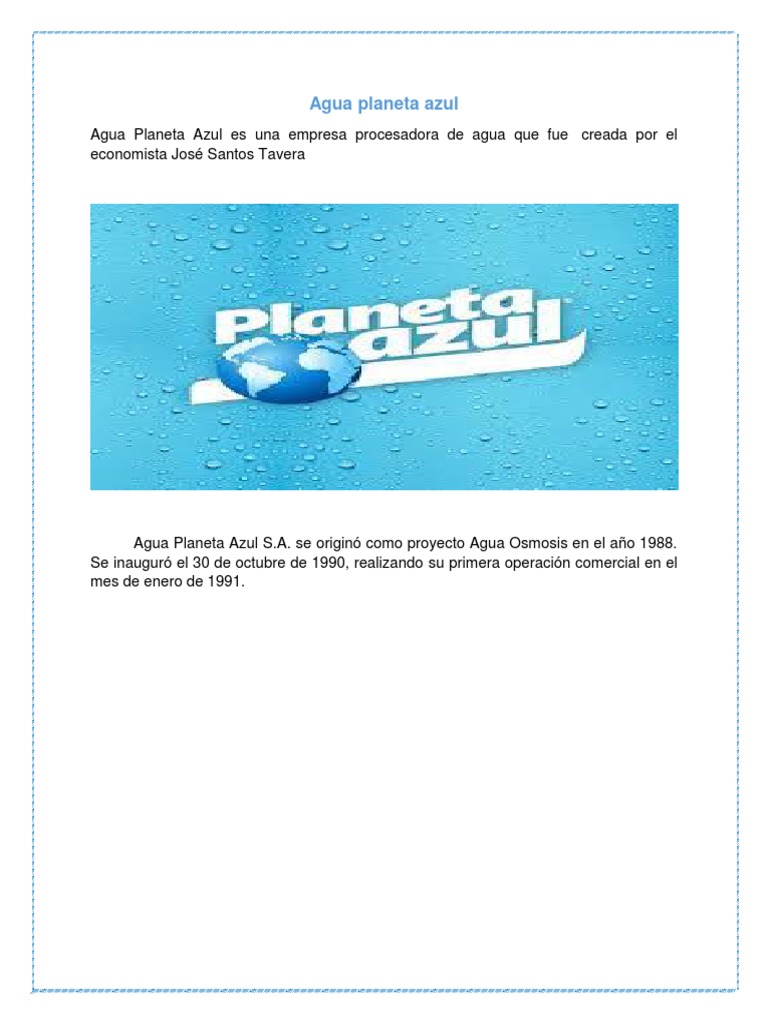 Agua Segura para Niños en Planeta Azul | PDF