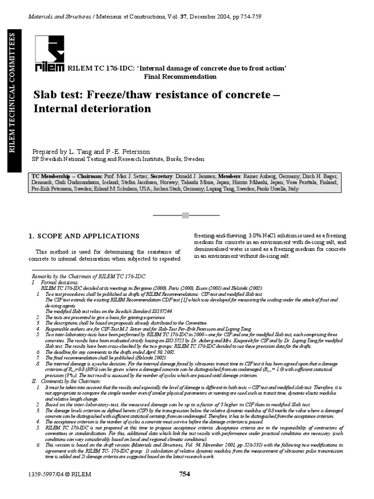 Rilem Test | PDF | Science & Mathematics