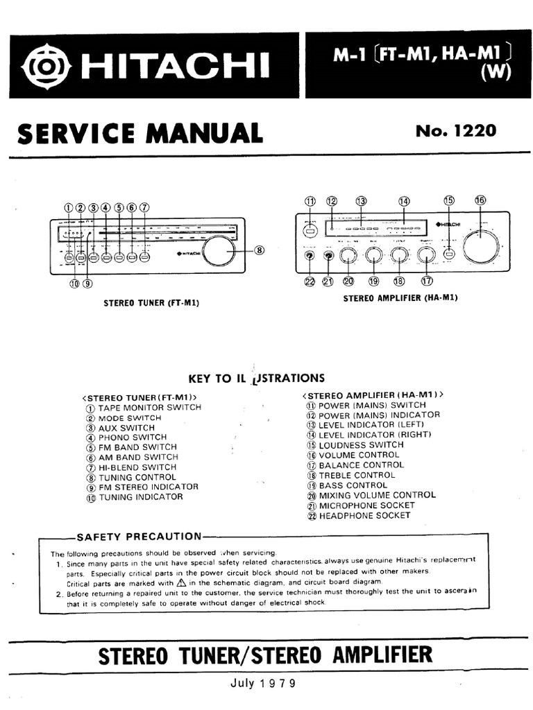 Hitachi FT M1 Service Manual | PDF