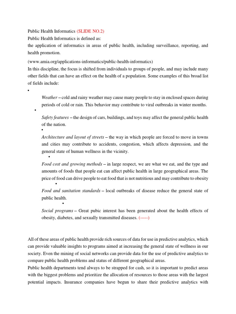 Public Health Informatics | PDF