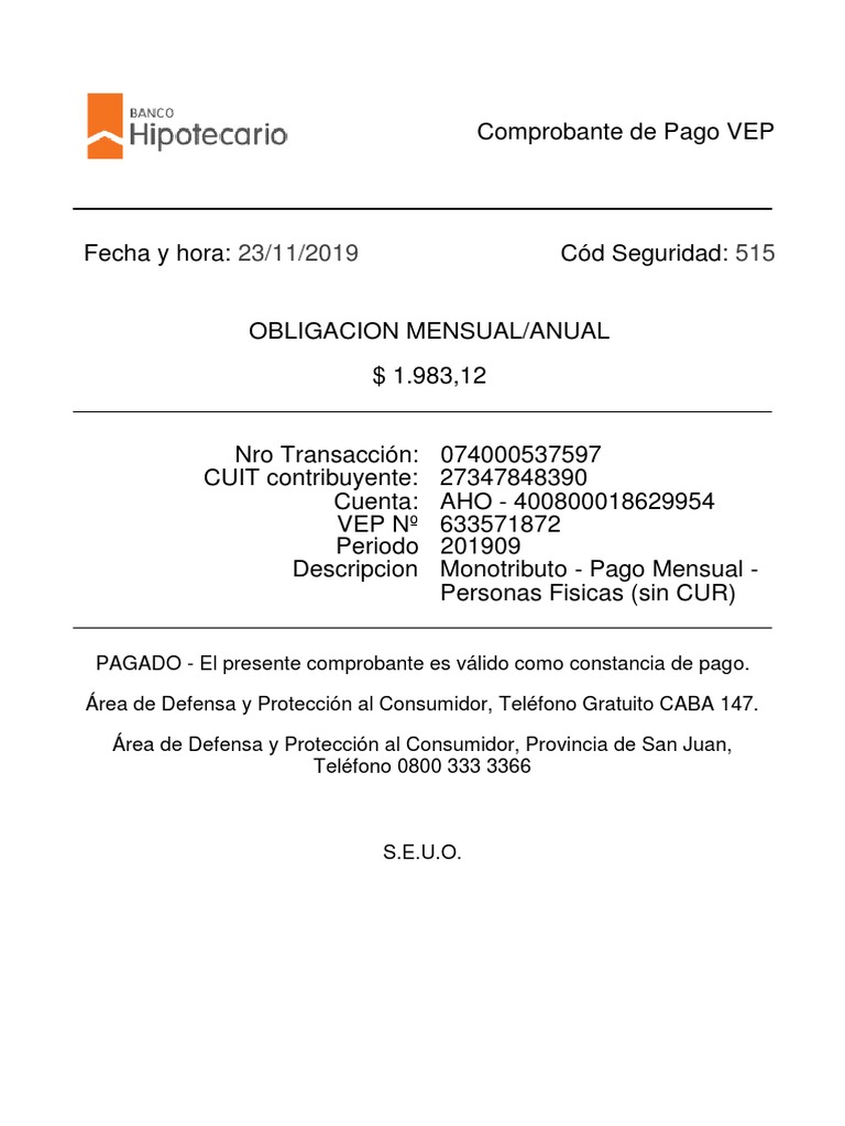 Comprobante-Pago Sep | PDF | Finanzas y dinero