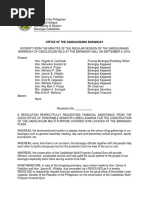 Sample Resolution Requesting For Fund | PDF | Local Government | Government