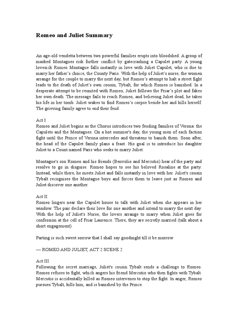 Romeo and Juliet Print | PDF