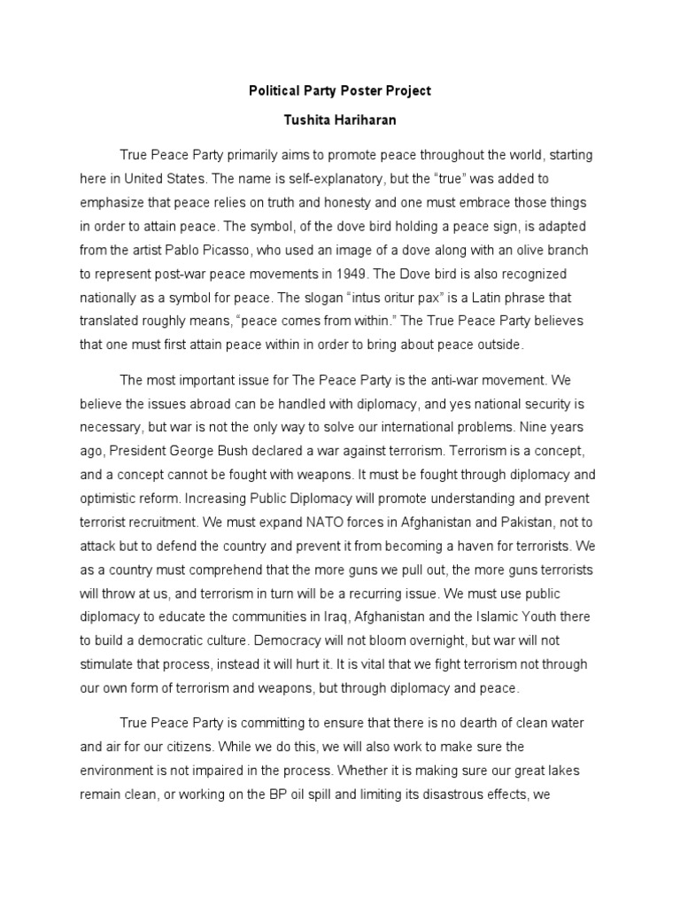 Political Party Poster Project | PDF | Business