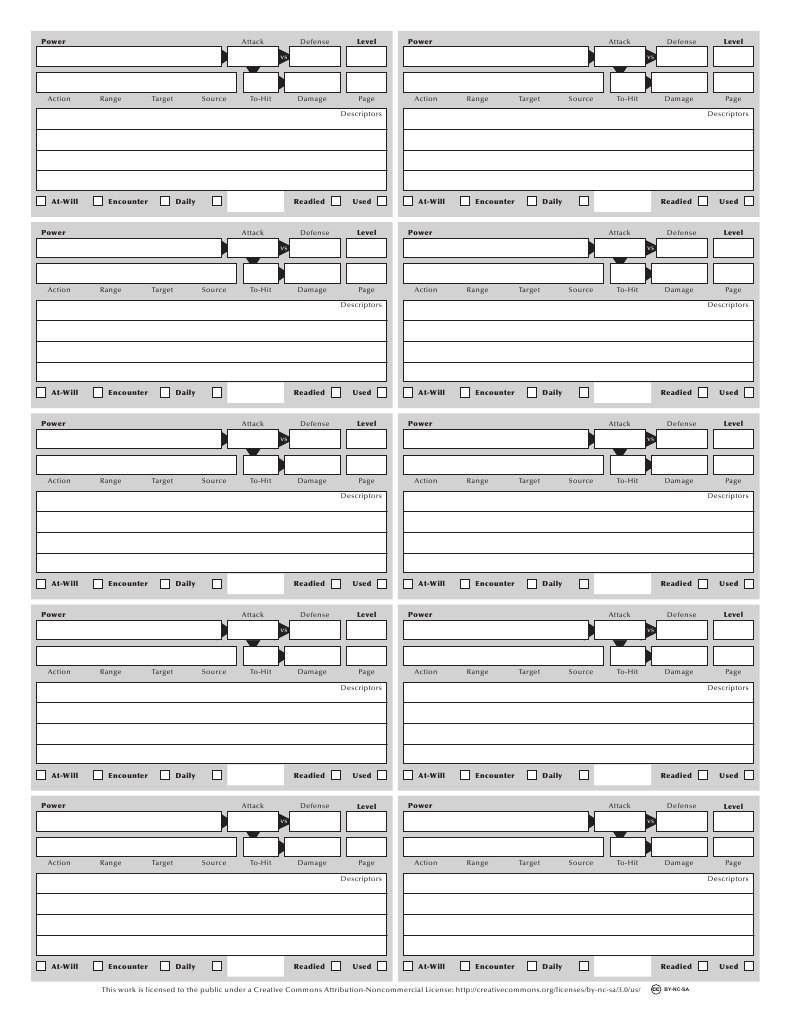 Power Character Sheet Overview | PDF | Creative Commons | Sharing