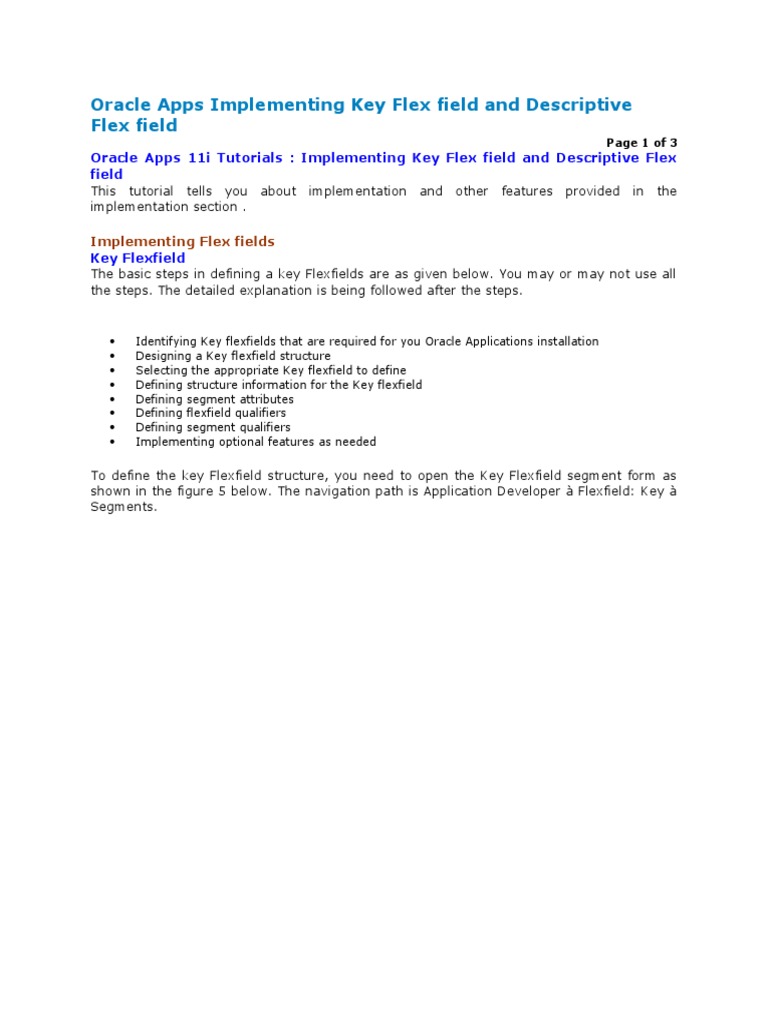 Defining and Implementing Flex Fields | PDF | Computer Programming ... Defining and Implementing Flex Fields | PDF | Computer Programming ...