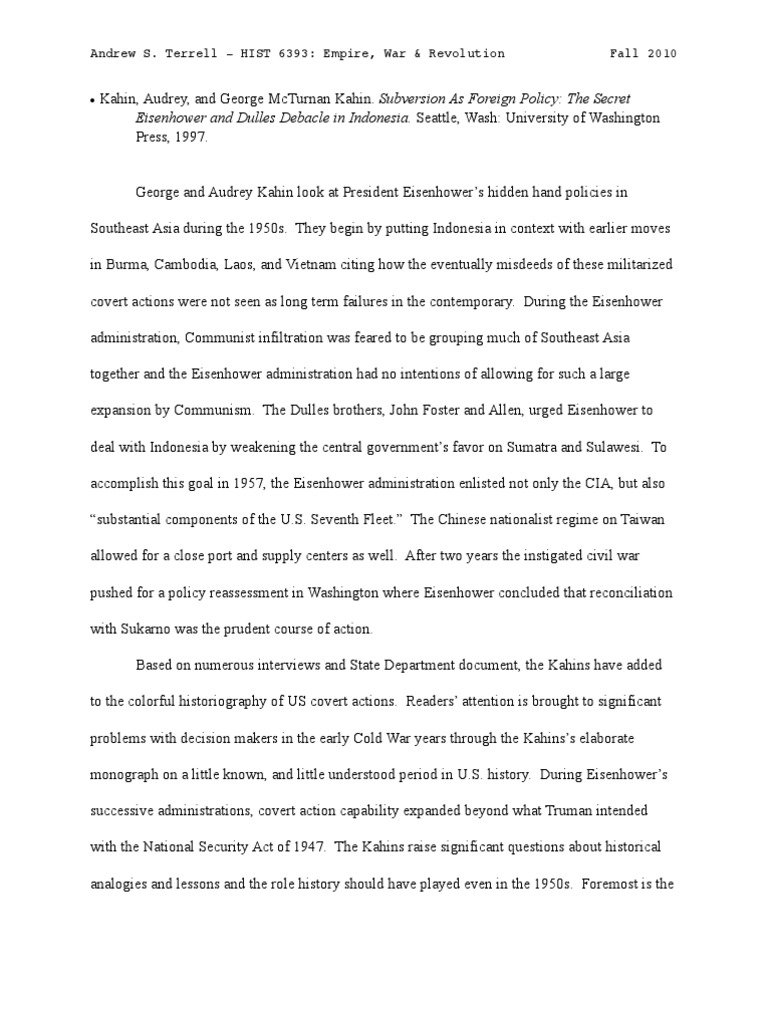 Kahin - Subversion As Foreign Policy | PDF | Dwight D. Eisenhower ...