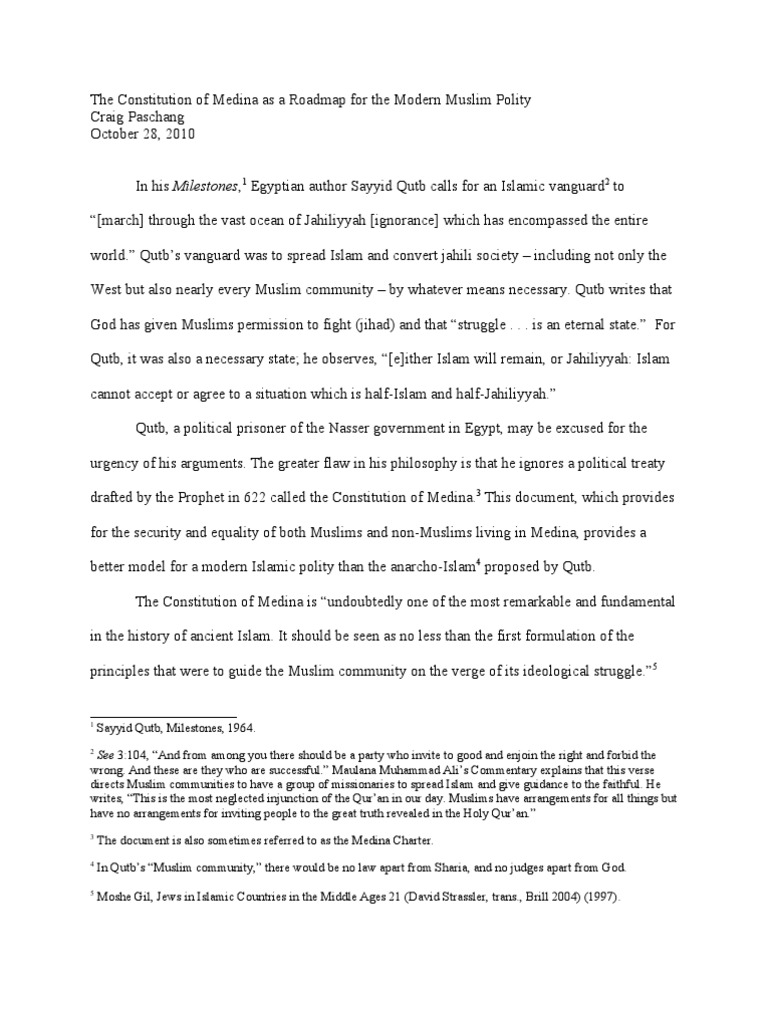 The Constitution of Medina As A Roadmap For The Modern Muslim Polity ...