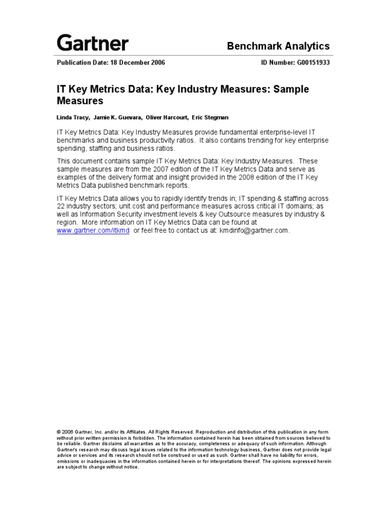 It Key Metrics Data Key Indu 151933 | PDF | Outsourcing | Expense