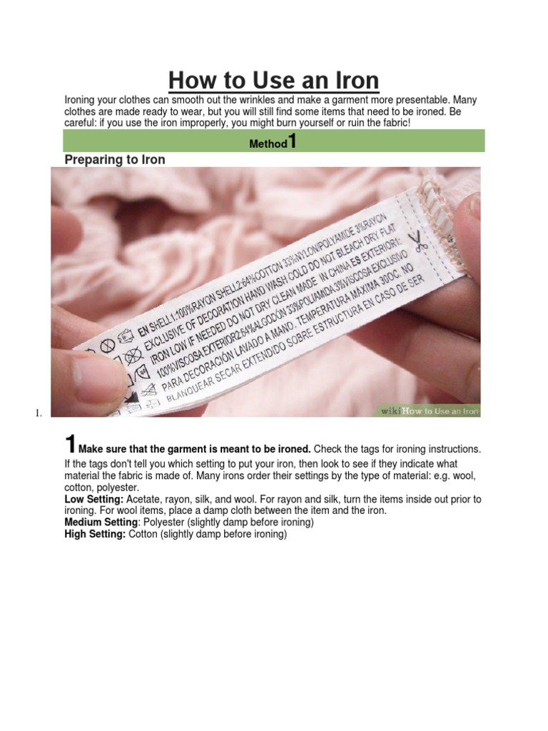 How To Use An Iron | PDF | Shirt | Clothing