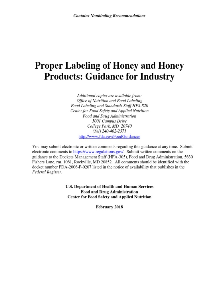 Honey Labeling Guidance Colombia | PDF | Food And Drug Administration ...