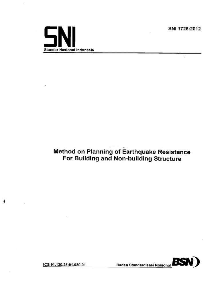 Sni 1726-12 | PDF