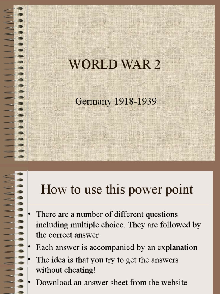 World War 2: Germany 1918-1939 | PDF | Weimar Republic | Nazi Germany