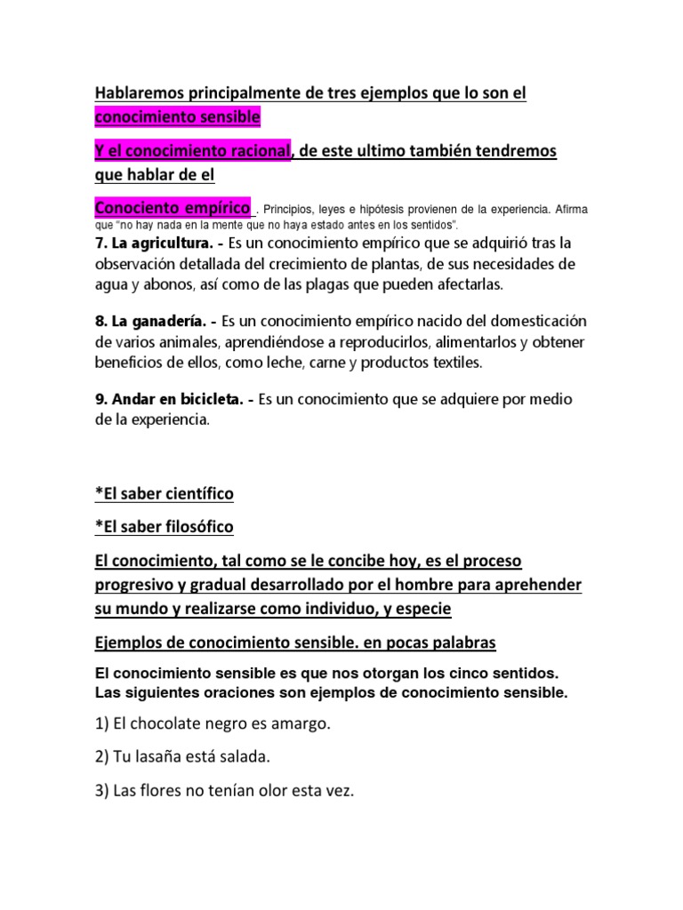 Hablaremos Principalmente de Dos Ejemplos Que Lo Son El Conocimiento ...