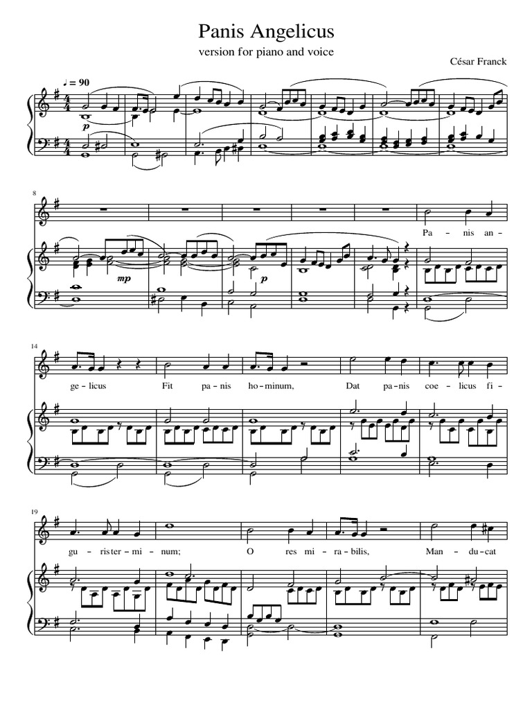 Panis - Angelicus G Major | PDF | Latin Language Christian Hymns ...