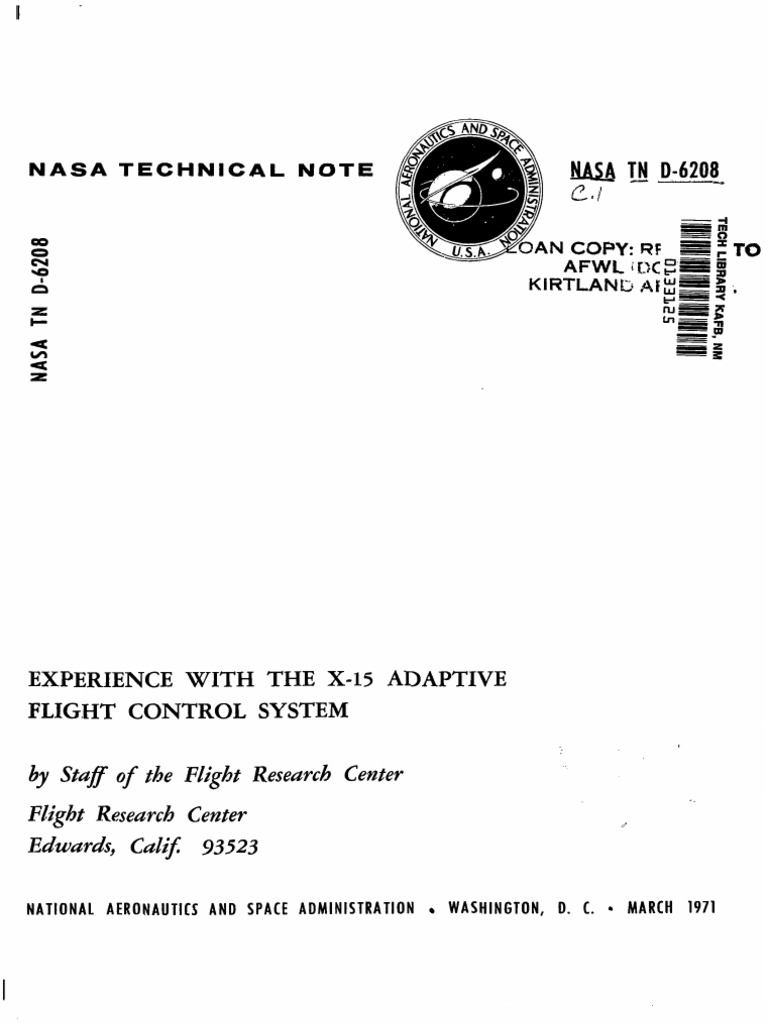 Experience With The Adaptive Flight Control System | PDF | Flight ...