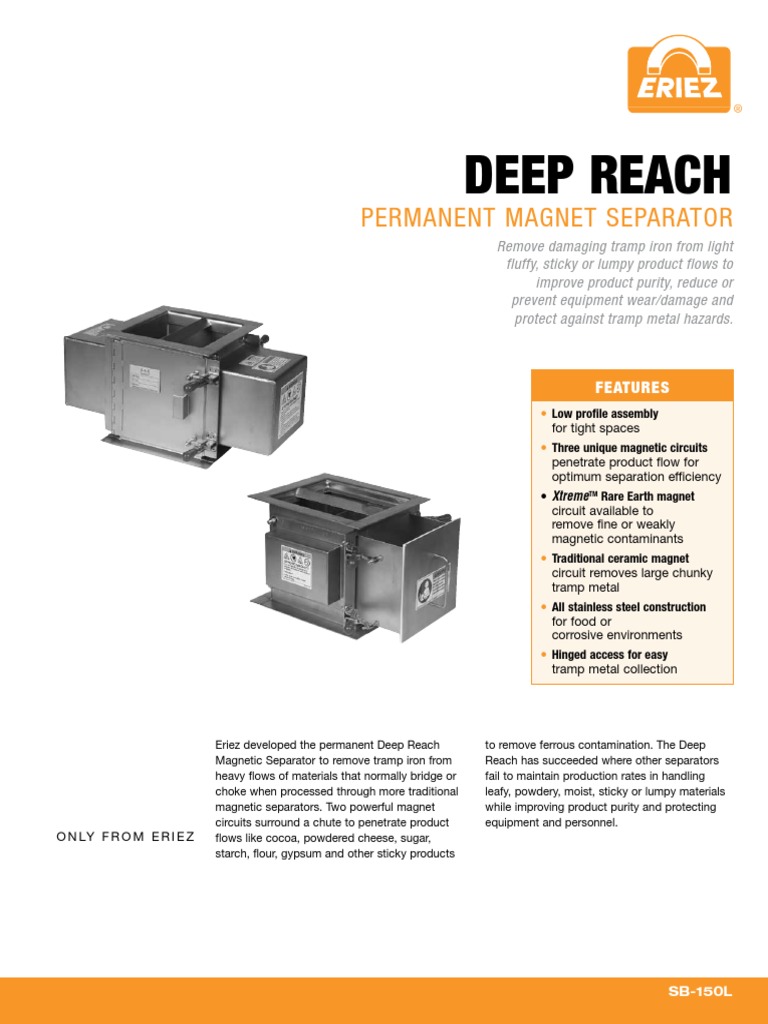 ERIEZ Deep Reach (SB-150L) | PDF | Metals | Magnet