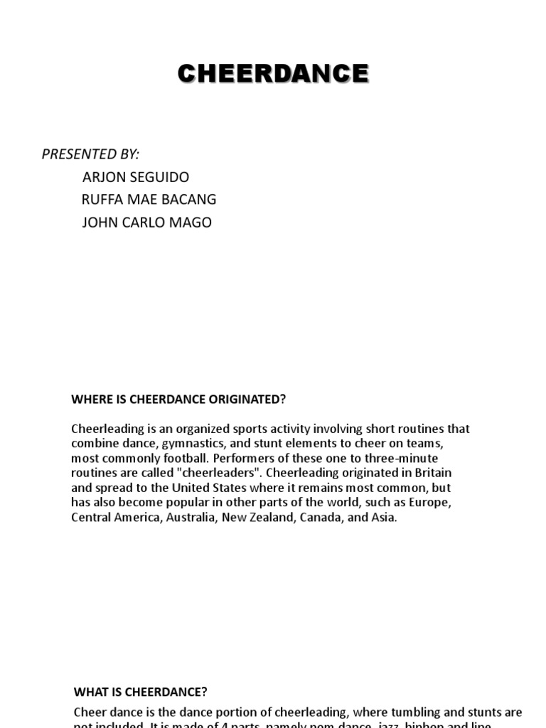 CHEERDANCE | PDF | Cheerleading | Sports