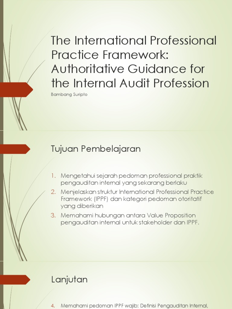 Panduan Praktik Pengauditan Internal IPPF | PDF