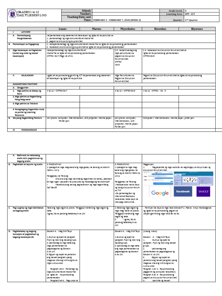 Grade 5 DLL EPP 5 Q4 Week 3 | PDF