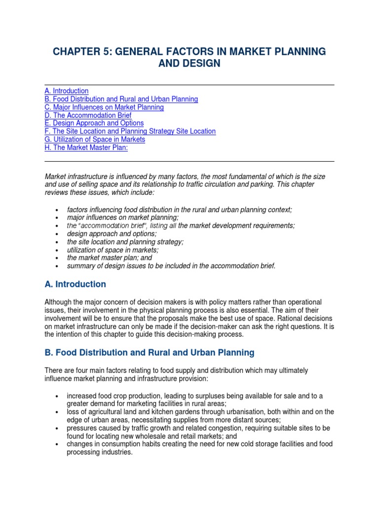 Market Master Plan Overview | PDF