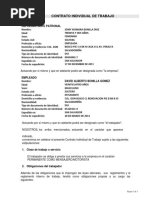 Plantilla para La Elaboracion de Contrato Individual de Trabajo | PDF | Tiempo de trabajo | Salario
