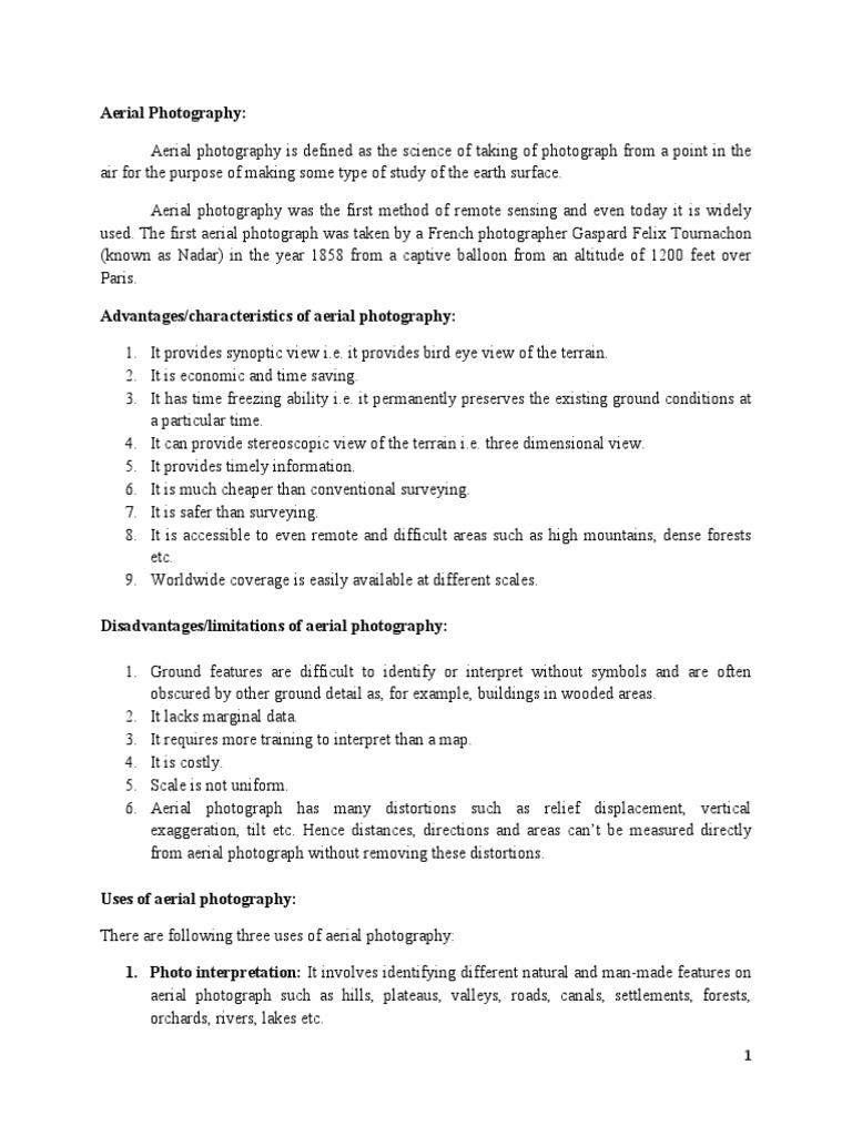 Aerial Photography Introduction and History | PDF | Aerial Photography ...