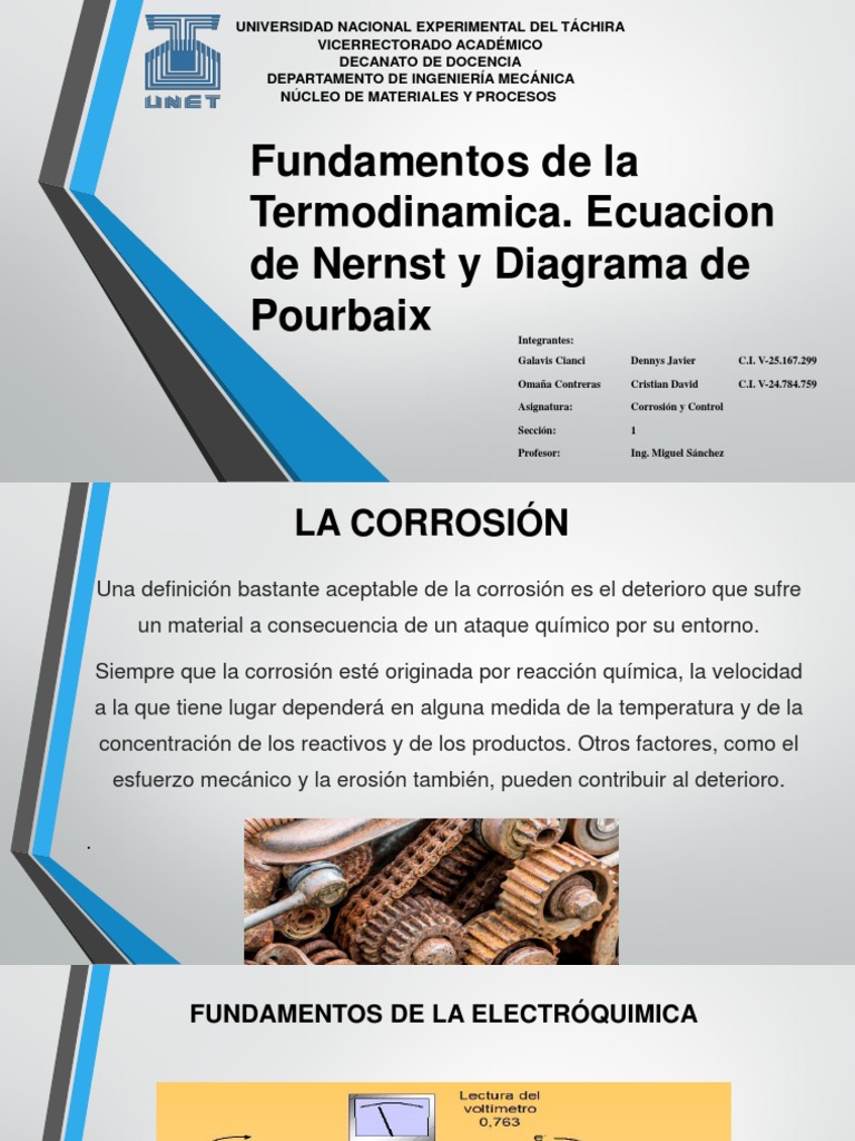 Corrosión y Electroquímica Básica | PDF | Electroquímica | Equilibrio ...