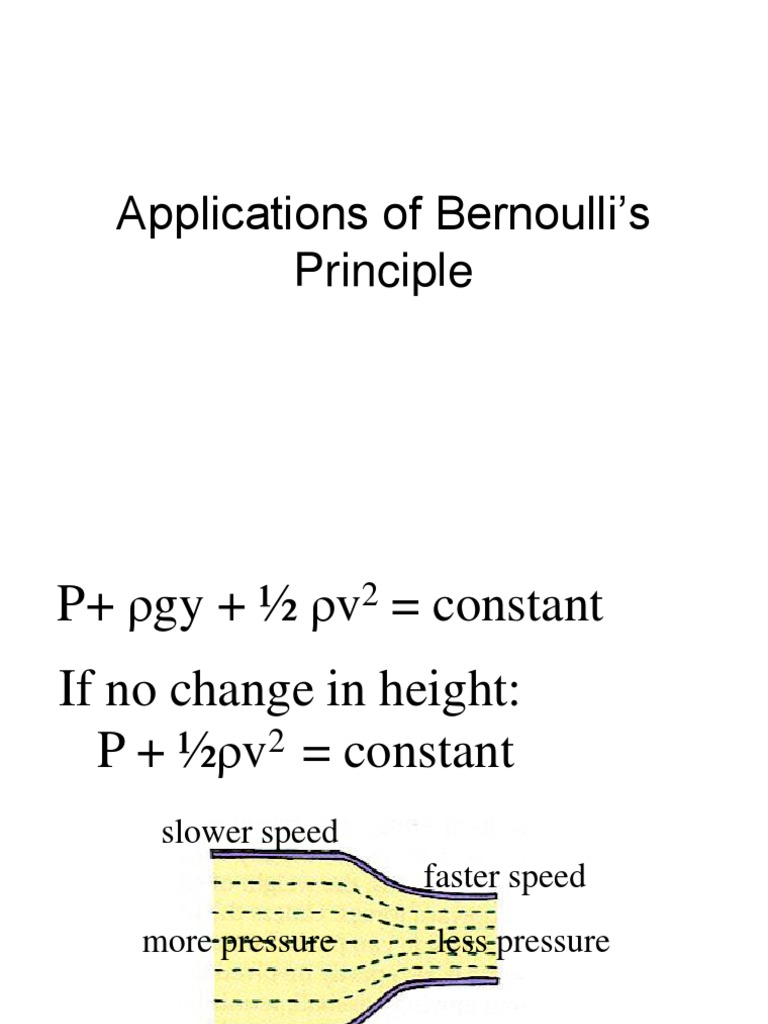 Applications of Bernoulli Principle | PDF | Science & Mathematics